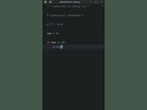 15. Conditional statements in python | part - 1 | If-Else #codehub #shorts - YouTube