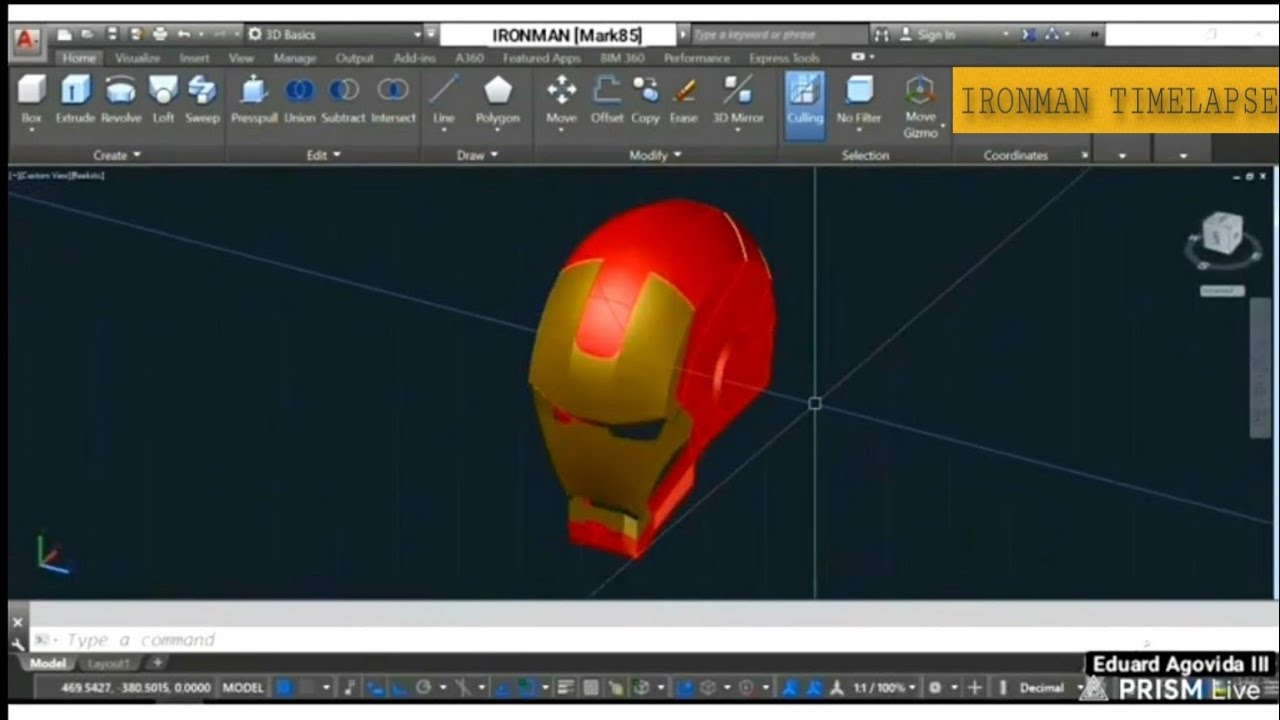 IRONMAN [Mark-3] ♡ - Timelapse (3D Autocad Drawing) - YouTube