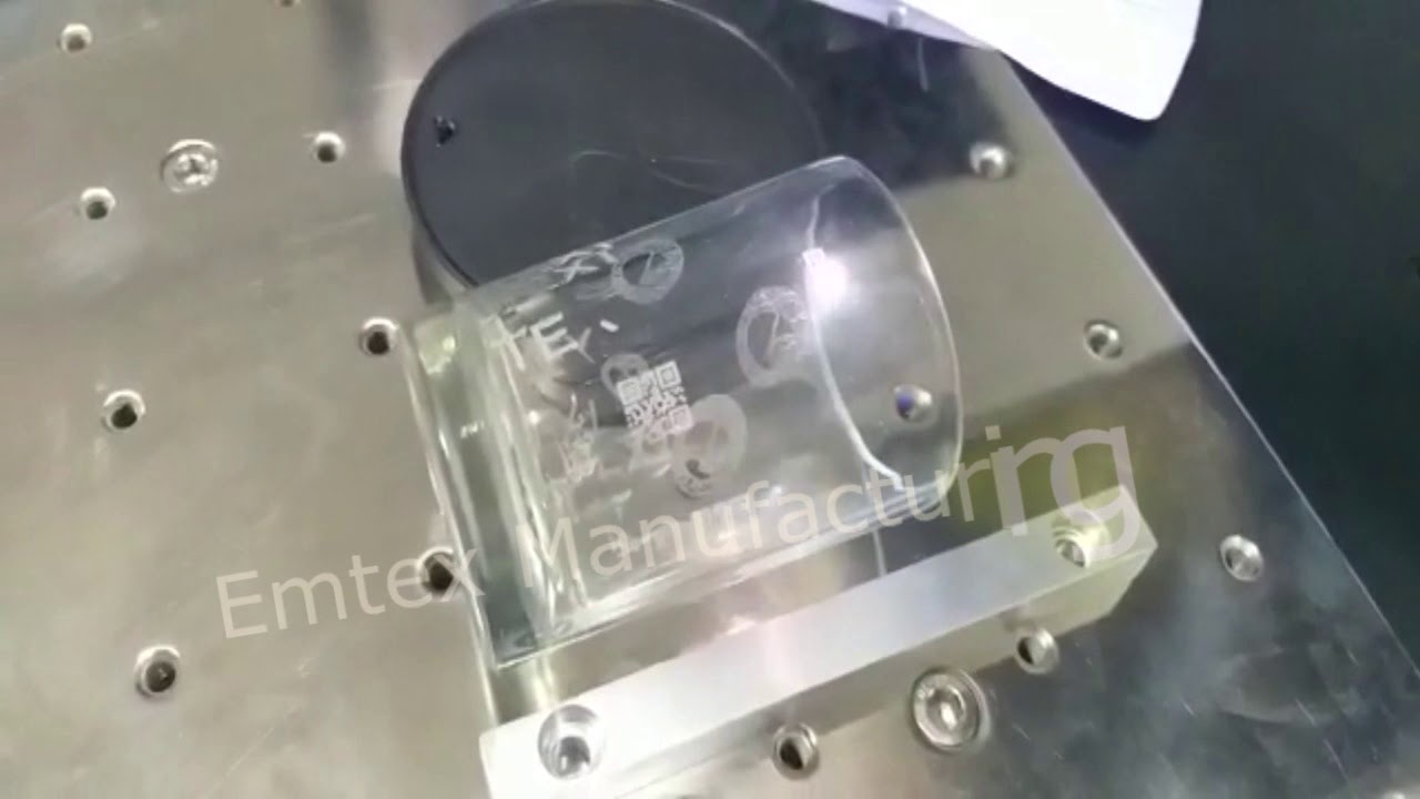 QR CODE Marking on Glass/ Glass Marking/ 5 watt UV Laser mark on glass ...