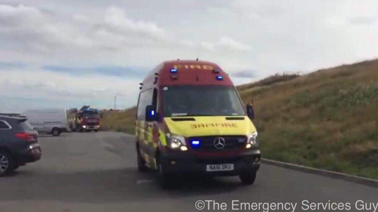 Mercedes sprinter fire van and Volvo FH fire truck responding to a fire ...