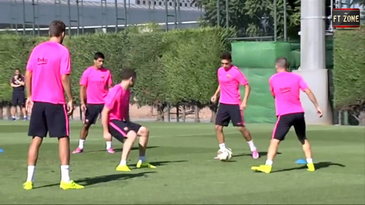 Luis Suarez Nutmeg On Vermaelen • Training • FC Barcelona 2014/15 - YouTube