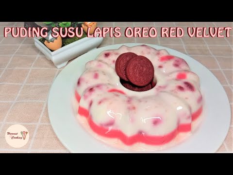Puding Susu Lapis Oreo Red Velvet | Milk Pudding Oreo Red Velvet ...