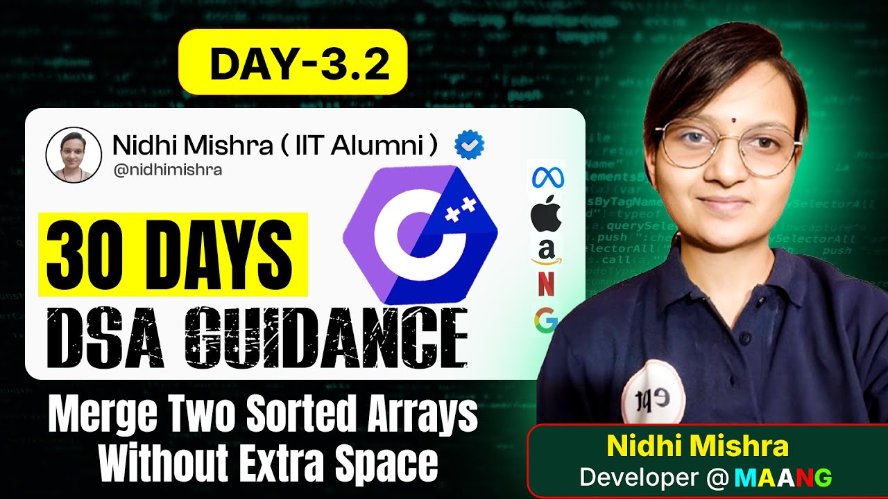 Merge Two Sorted Arrays | EPT DSA Challenge Day-3 Evening #dsa # ...