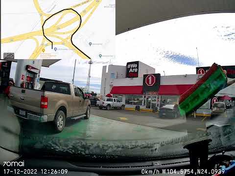 Ruta Zacatecas Mazatlán: Gasolinera en Libramiento Norte  de Durango con mapa (4k)