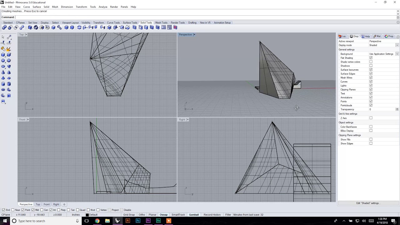Joel's Rhino Tutorial - Complex Model Tool Palette - YouTube