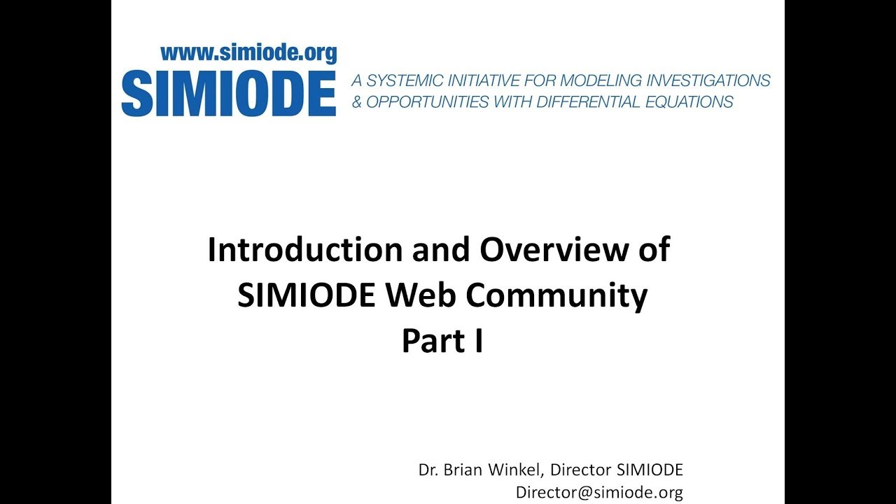 SIMIODE Introduction and Overview Part I - YouTube