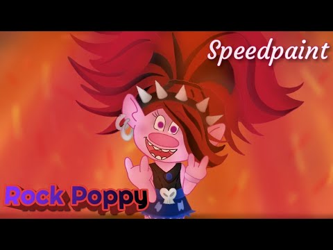 Trolls world tour rock poppy speedpaint - YouTube