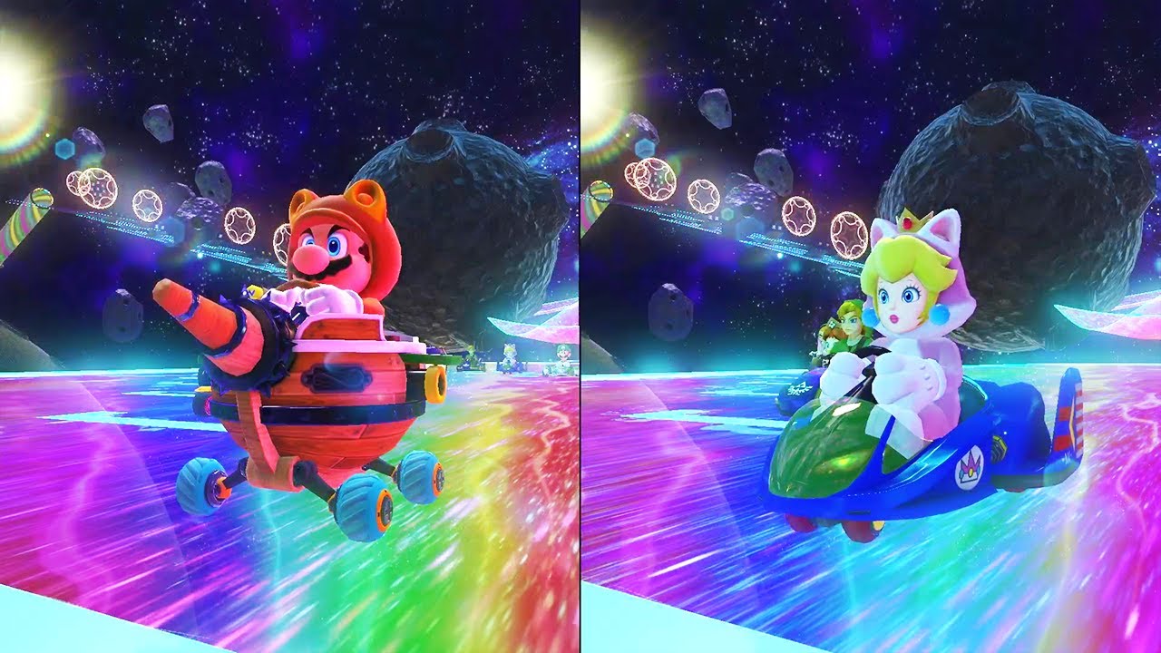 Mario Kart 8 Deluxe NEW DLC Tracks - Moon Cup (2 Players) - YouTube