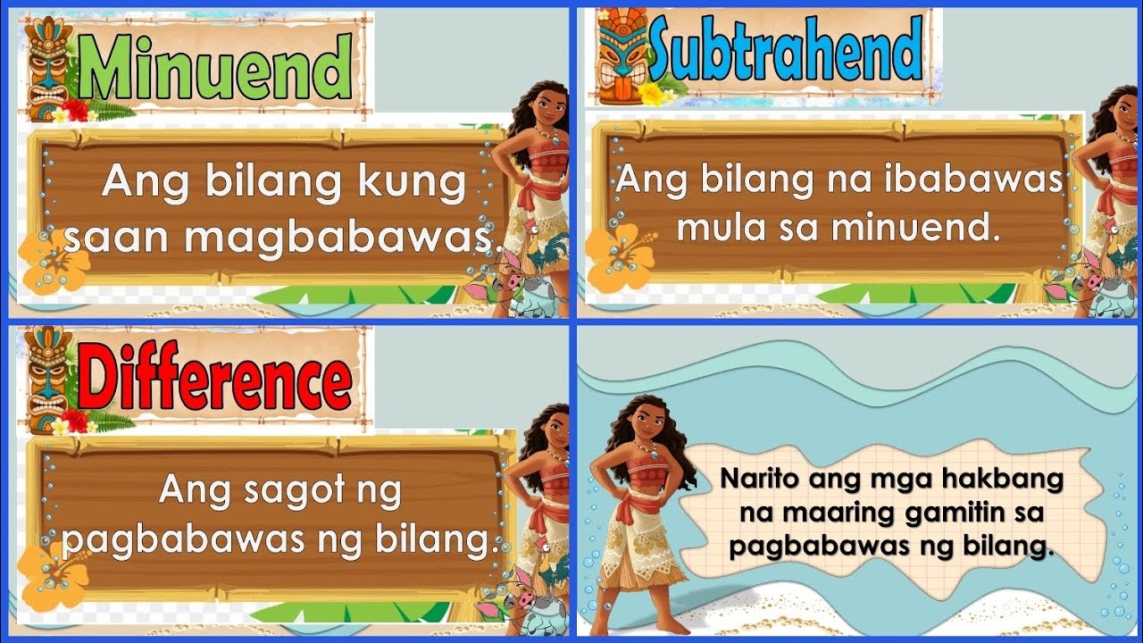 Grade 3 | Pagbabawas | Moana Inspired PowerPoint presentation - YouTube