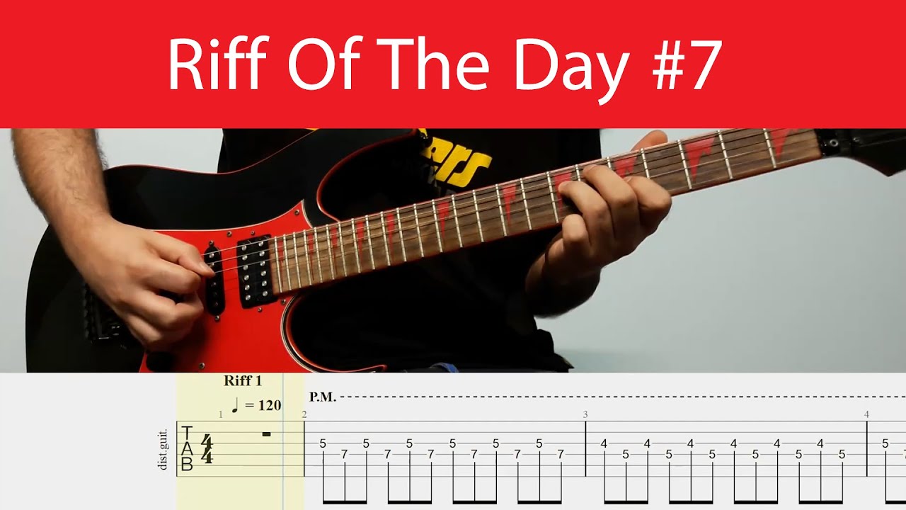 Riff Of The Day #7 - Melodic Metal Guitar Riff In Am With Tabs And ...