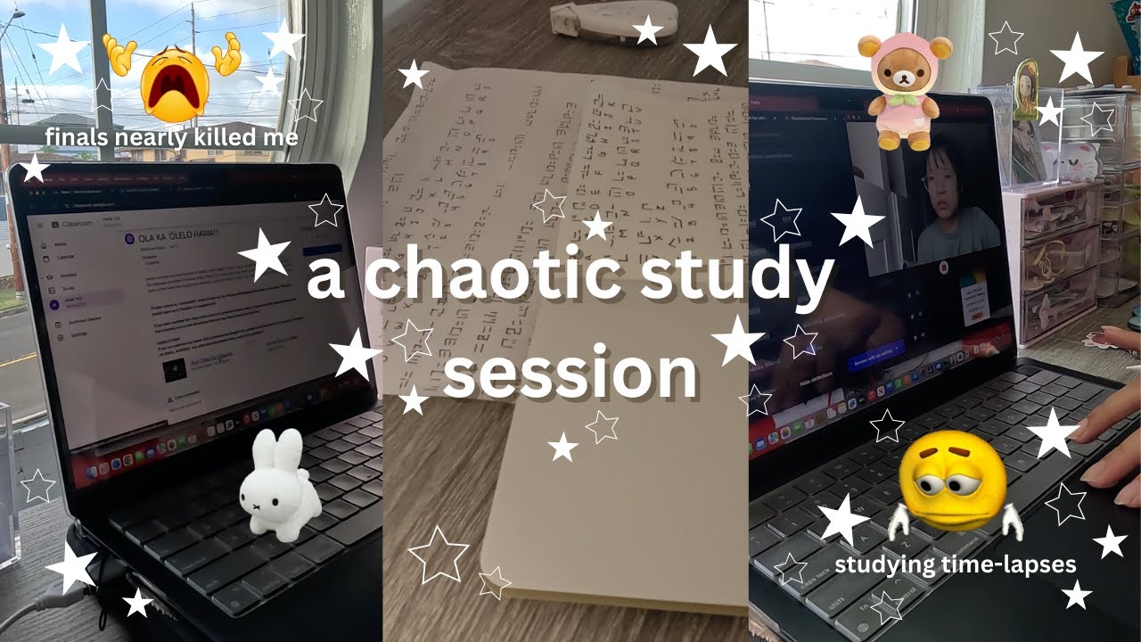 a chaotic study with me video: studying time-lapse, hawaiian language ...