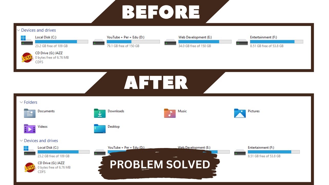 How to Show This PC's Default Folders (Easy Steps) - YouTube