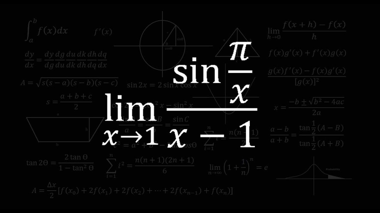 Lim X Approaches 1 Sin pi x x 1 YouTube