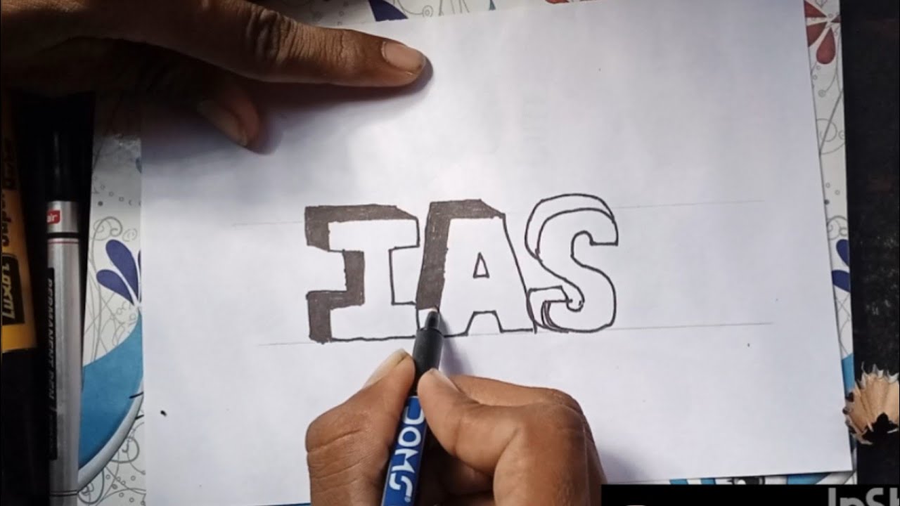 IAS/draw ias letter/ easy to draw/ motivational/ #1000subscribes # ...
