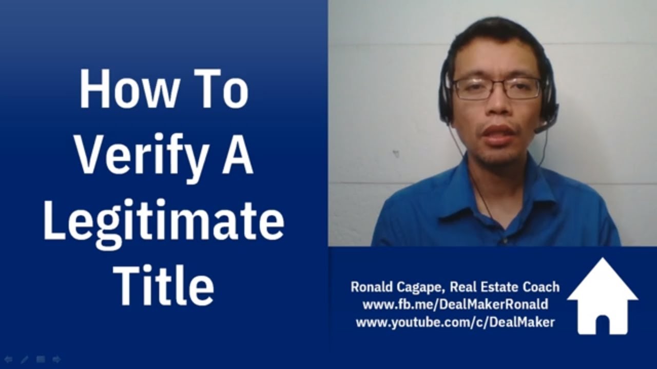 How To Verify A Legitimate Title in Philippines | Episode 23 on Deal ...