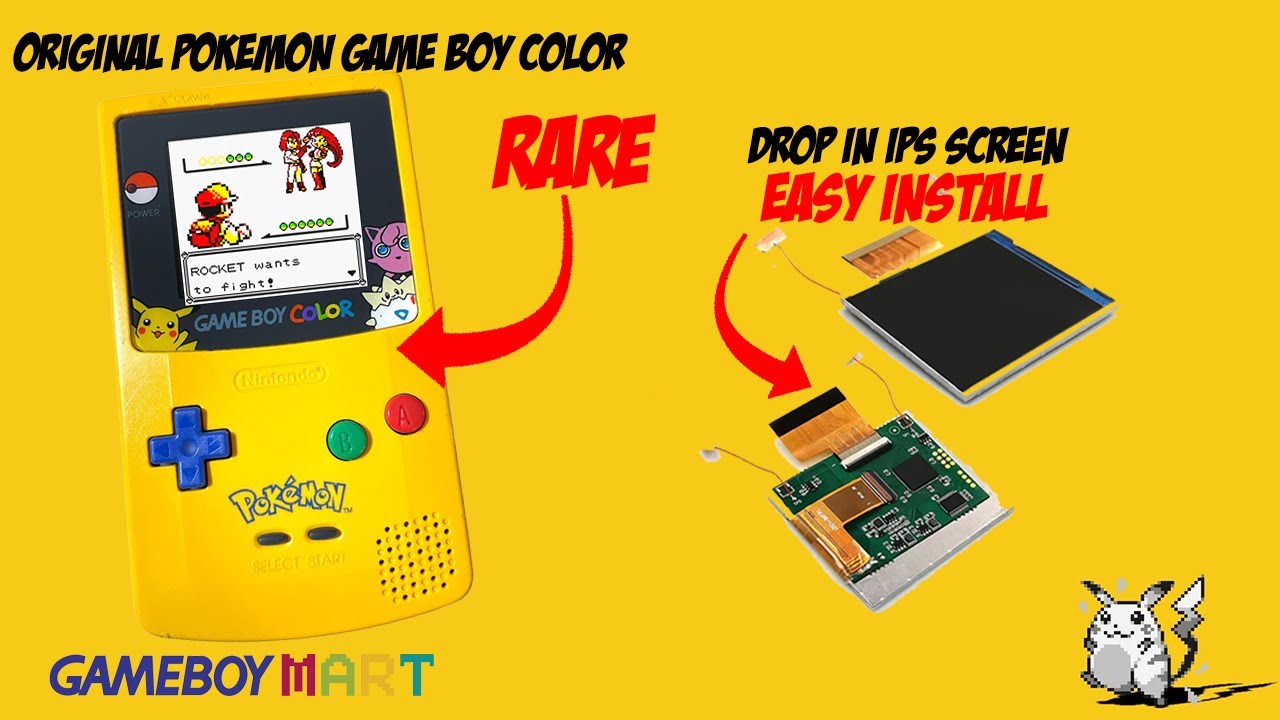 Original Pokemon Game Boy Color with a Drop In IPS Screen - YouTube