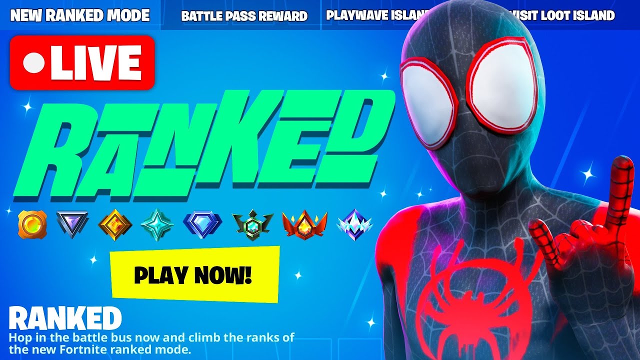 🔴LIVE - FORTNITE RANKED MODE! Bronze TO UNREAL TODAY🏆⭐ - YouTube