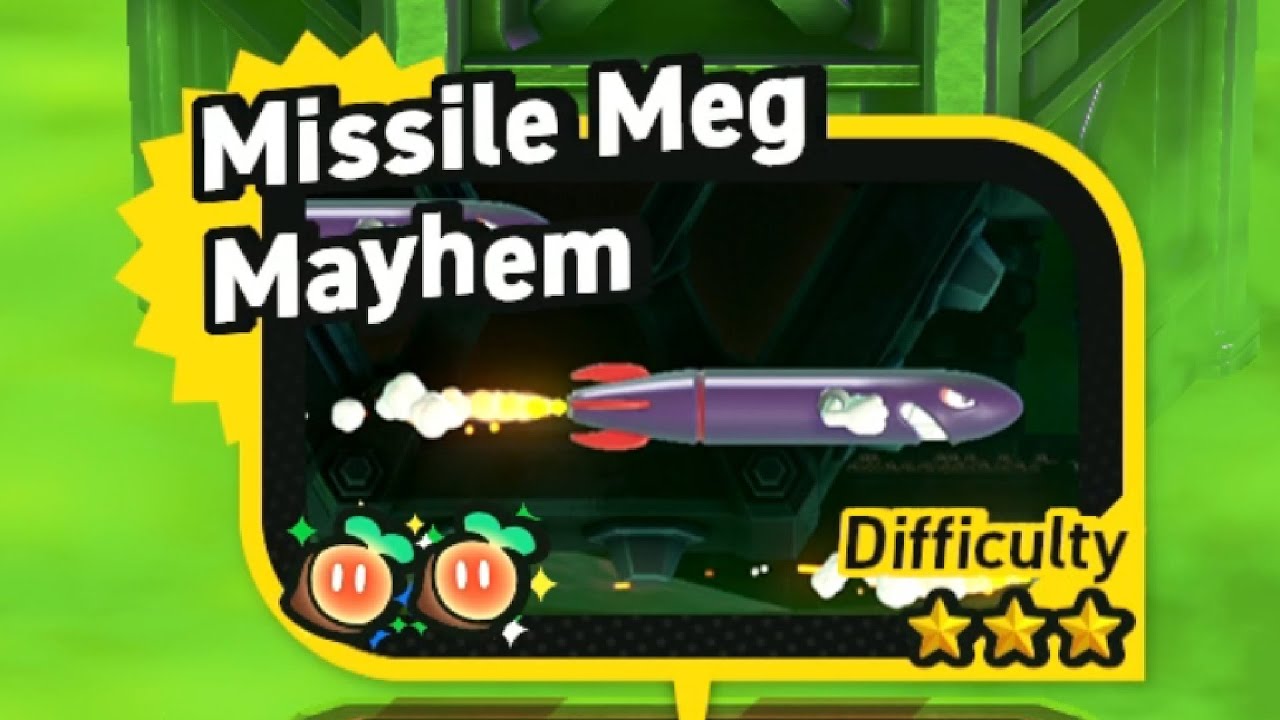 Missile Meg Mayhen 100% All Coins and Wonder Seeds Super Mario Bros ...