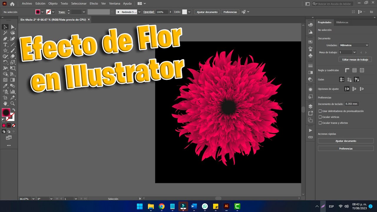Como Hacer Una Flor Con Efecto De Fusion En Adobe Illustrator - YouTube