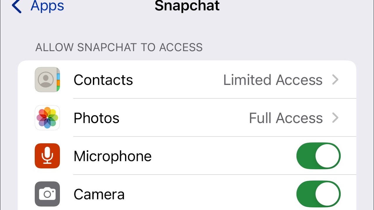 Snapchat allow camera access in settings iphone & ipad 2025 - YouTube