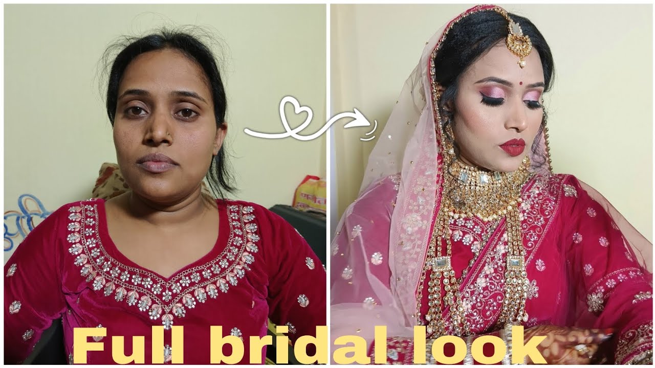 Full bridal look / Step by step bridal makeup tutorial for beginners ...
