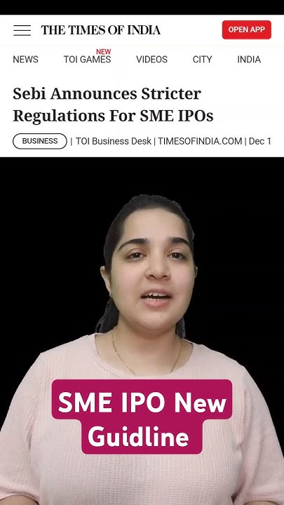 SEBI's New Rules for SME IPOs | SME IPO | SEBI Tightens IPO Rules for SMEs - YouTube