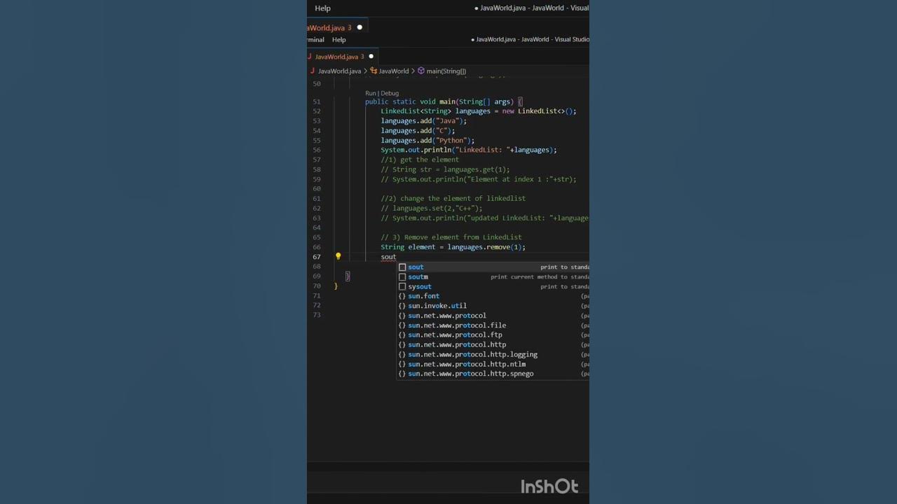 Remove Element From Linkedlist Coding Java Code Datastructure Javaclass Youtube