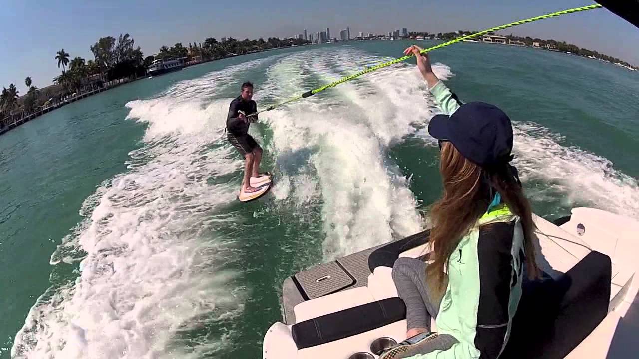 Wakesurfing Behind Volvo Penta's Forward Drive - YouTube