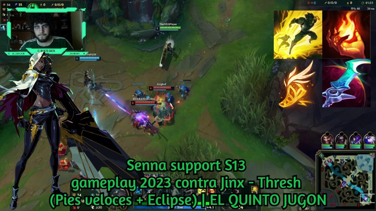 Senna support S13 gameplay 2023 contra Jinx - Thresh (Pies veloces ...