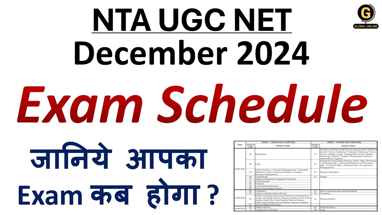 UGC NET December 2024 Exam Date | Final Exam Schedule For NET Exam ...