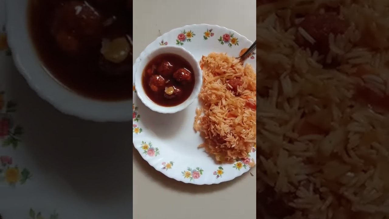 Triple rice with Manchurian 😋😋😋 - YouTube