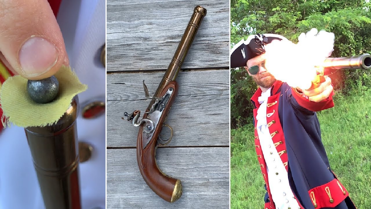 Flintlock pistol loading #flintlock #guns #oldgun #musket #pistol - YouTube