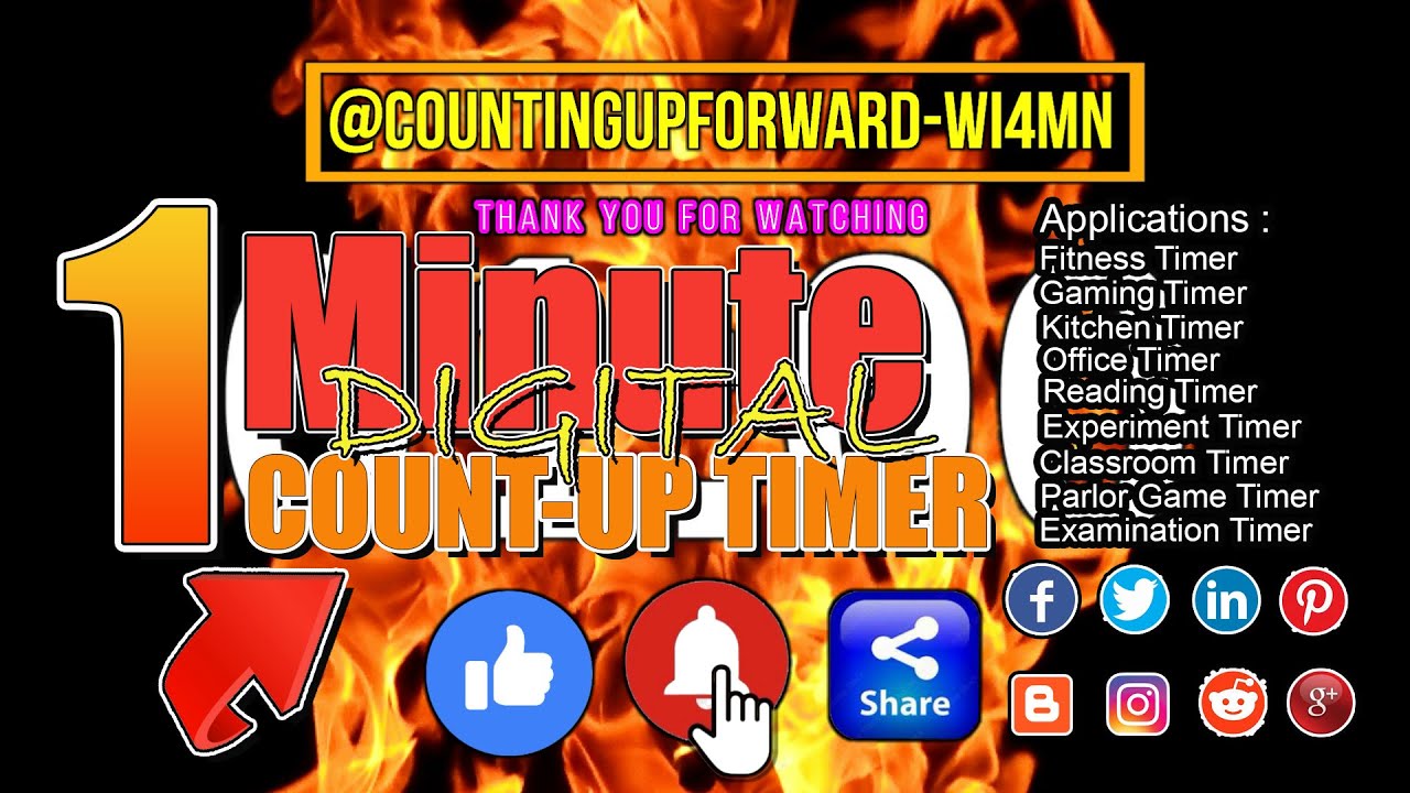 1 Minute Digital Count up Timer 14 - YouTube