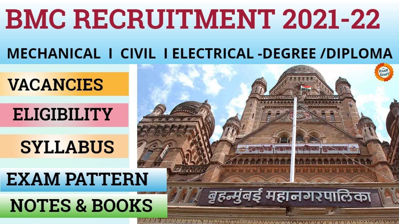 BMC Recruitment 2021-22 | BMC Vacancies | New Update | Mech/ Electrical ...
