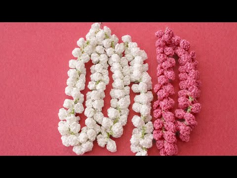 Very Easy Crochet Jasmine Flower Gajra | Beginner Friendly Crochet Flower Garland