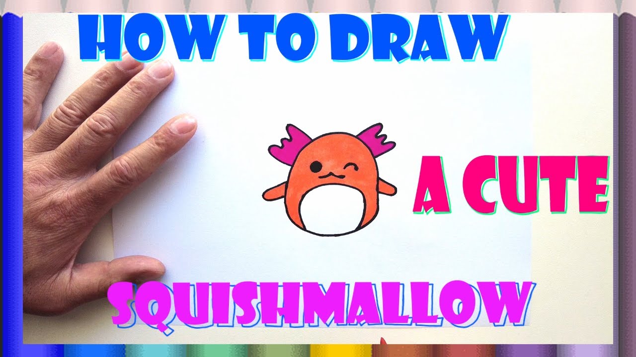 How to draw Squishmallow cute & easy way for kids - YouTube