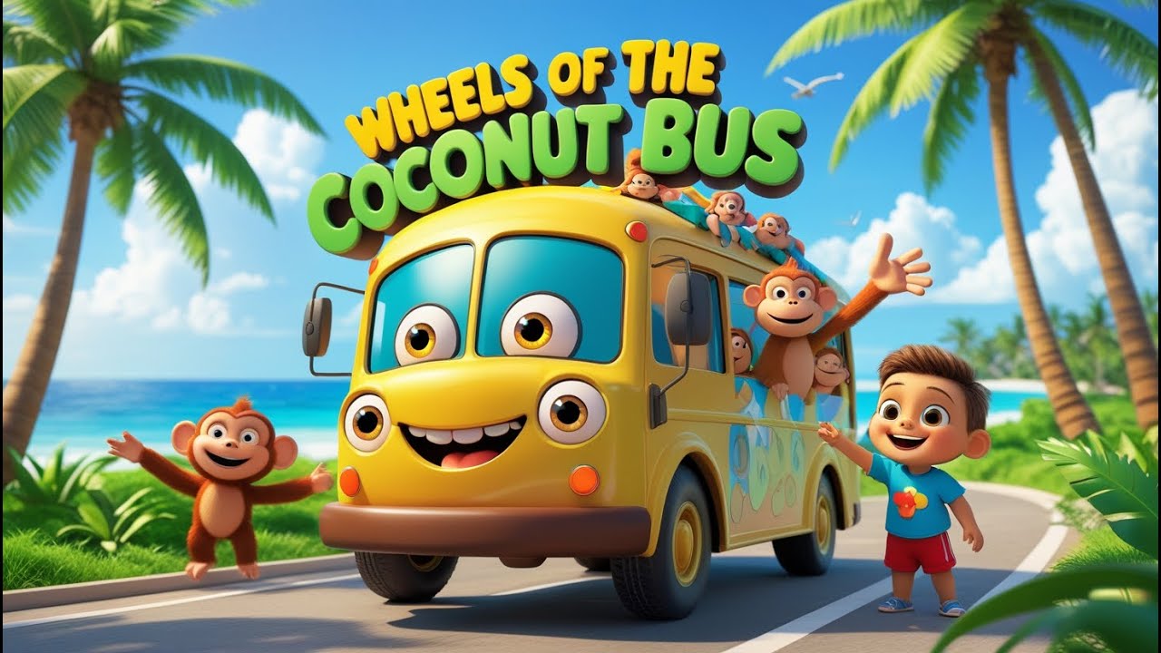 🚎🌴 Wheels of the Coconut Bus | Fun Nursery Rhyme for Kids | 3D Animated ...