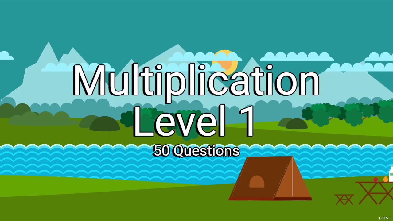 Multiplication Level 1 - 50 Questions - English Audio - YouTube