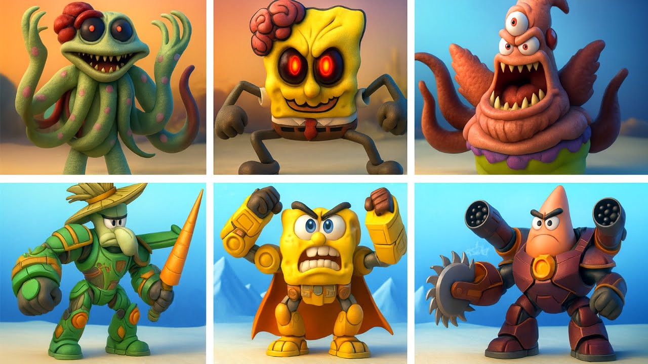 Epic Showdown: Robot SpongeBob Team vs Zoochosis Monster | Spongebob ...