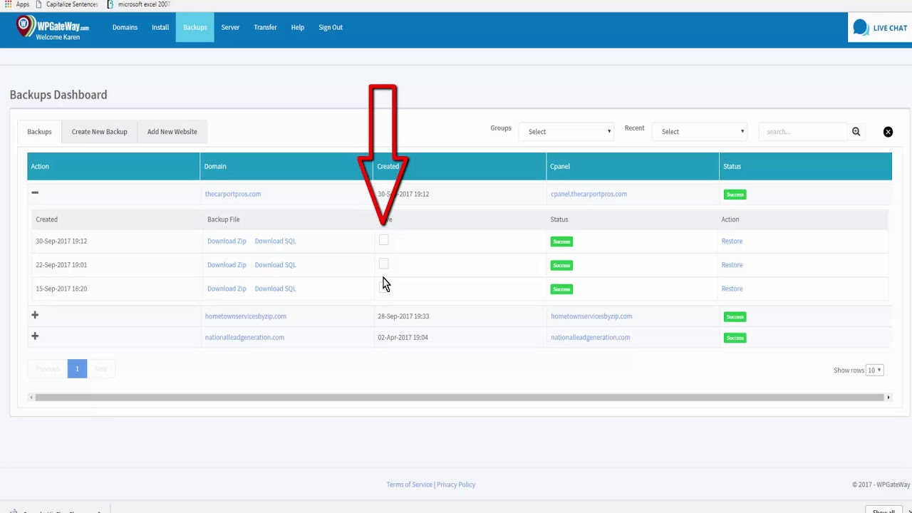 WPGateWay How to Preserve a Backup - YouTube