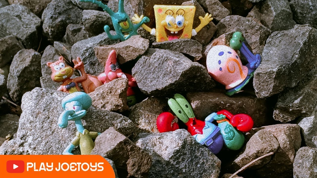 Menemukan Spongebob Terkubur Batu! Patrick, Gery, Sandy, Squidward ...