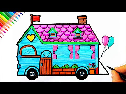 Karavan Çizimi 🚐 Karavan Nasıl Çizilir? Caravan Drawing - How To Draw a Caravan Easy - Camper Draw