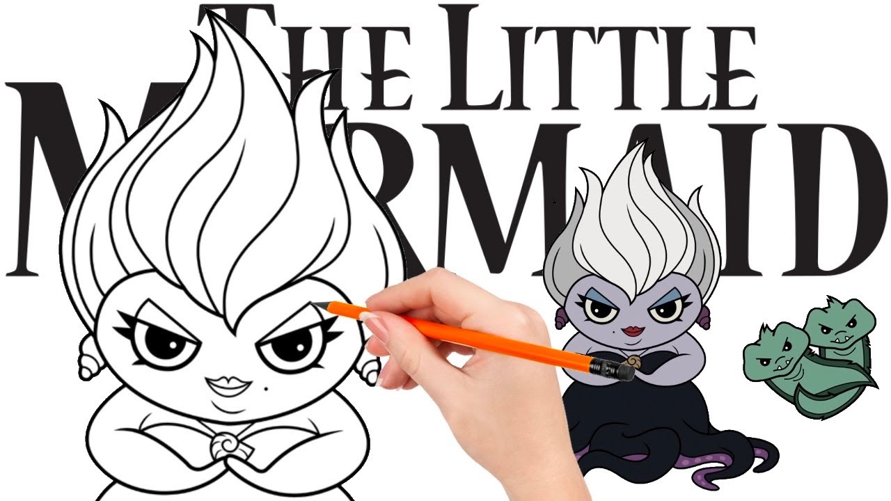How to draw Ursula, a villainous sea witch - The Little Mermaid - YouTube