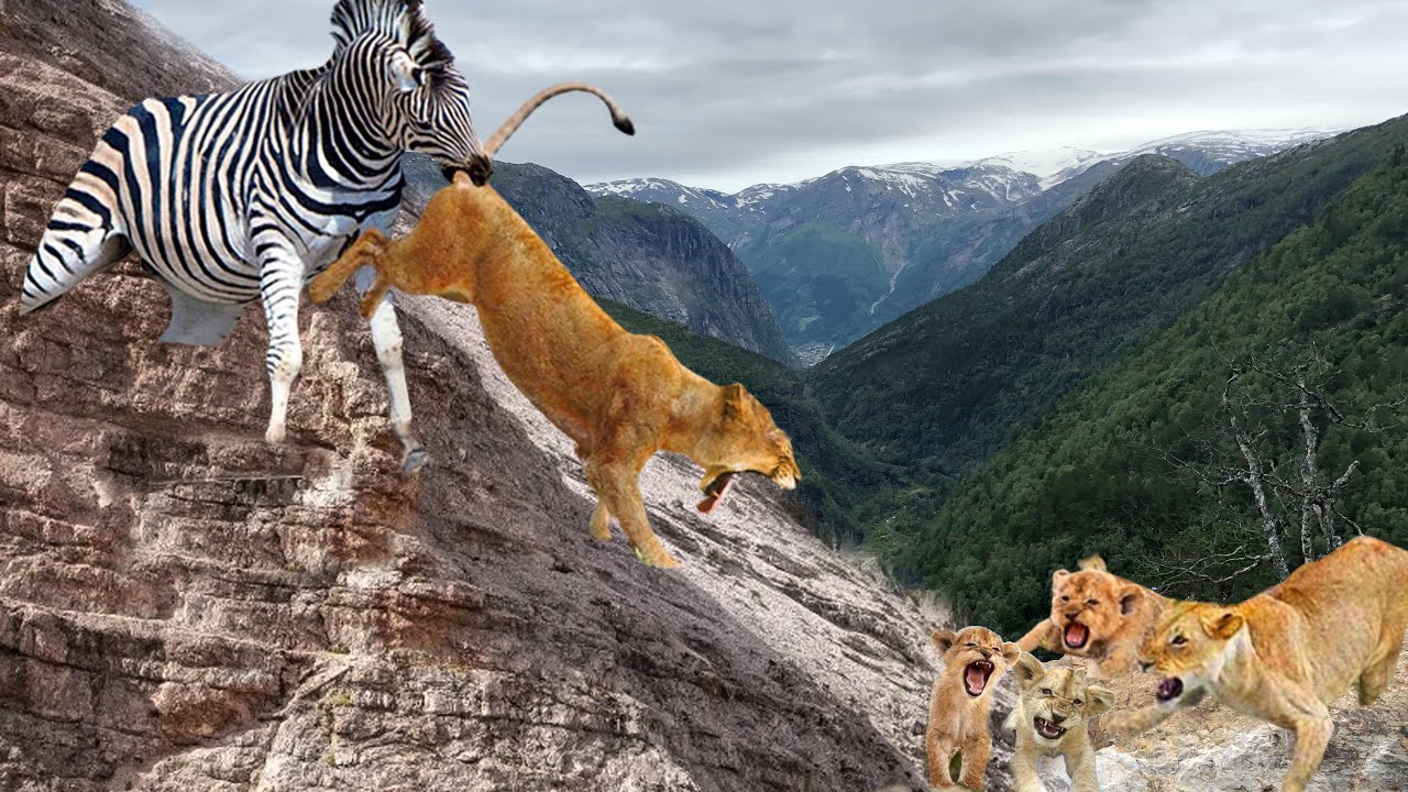 Zebra Tortures Lion! Lioness And Cub Died Tragically Under The Mad ...