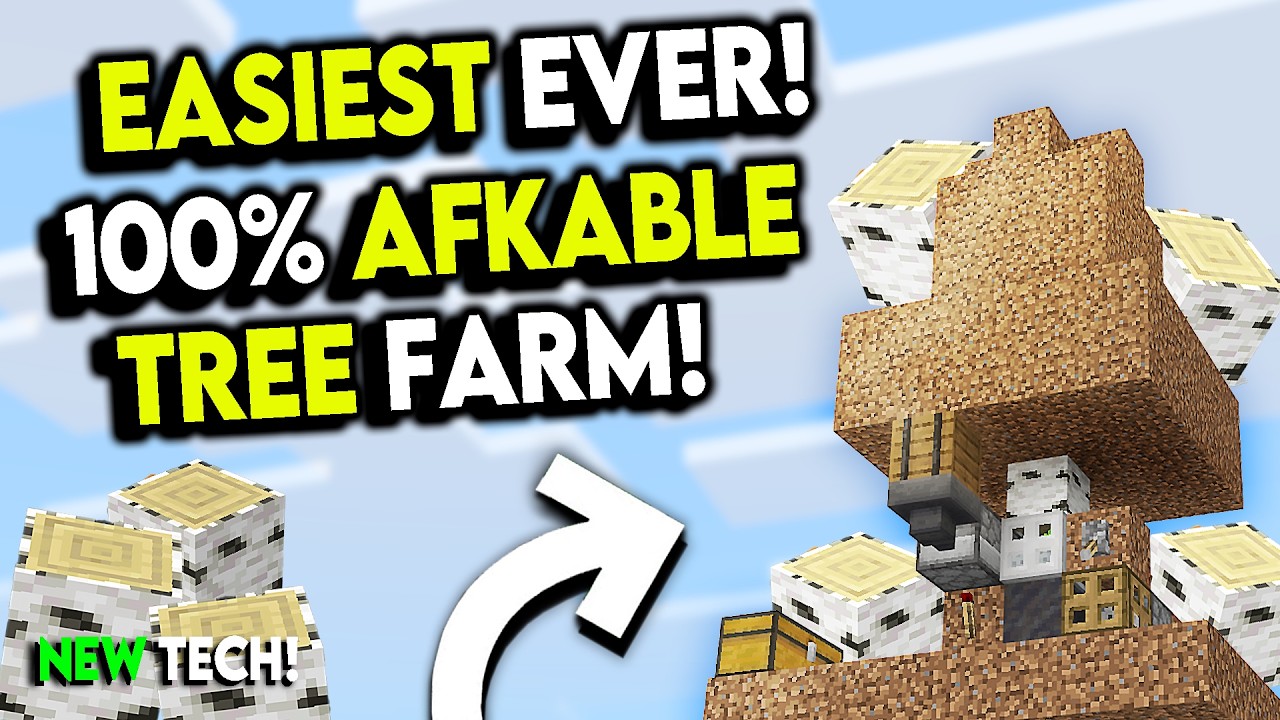 INFINITE Wood Farm (Minecraft Bedrock 1.21) — NEW & EASY! - YouTube
