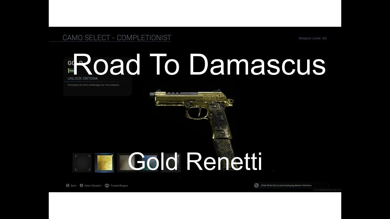Modern Warfare: Road To Damascus: Gold Renetti - YouTube