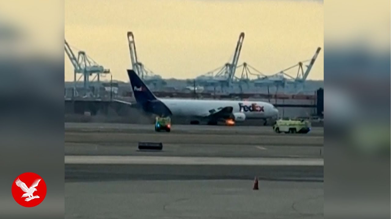 FedEx plane makes emergency landing after engine catches fire mid-air ...