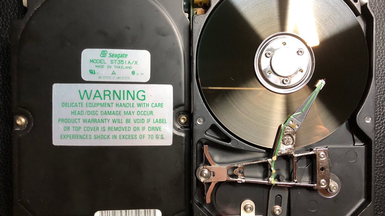 1992 Seagate ST351A/X Hard Drive Spin Up and Spin Down - YouTube