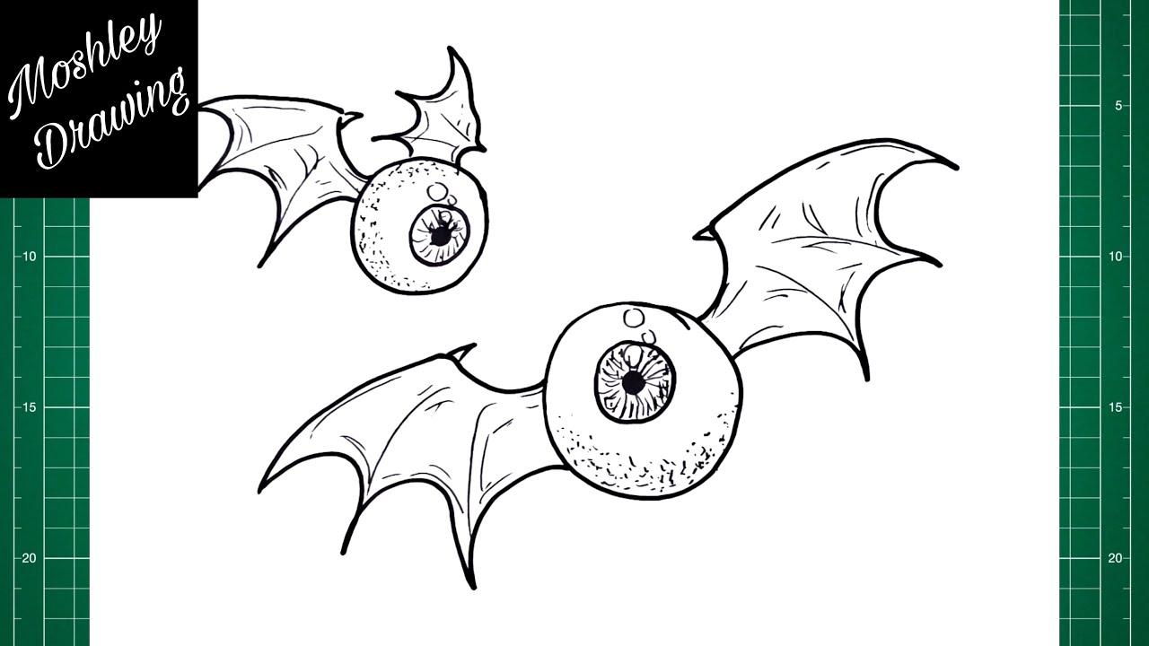 How to Draw Flying Eyeballs - Halloween Drawing - YouTube