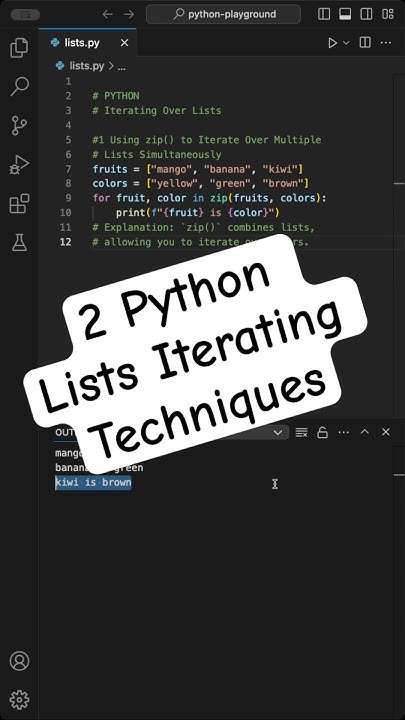 2 Python Lists Iterating Techniques Python Programming Coding Youtube